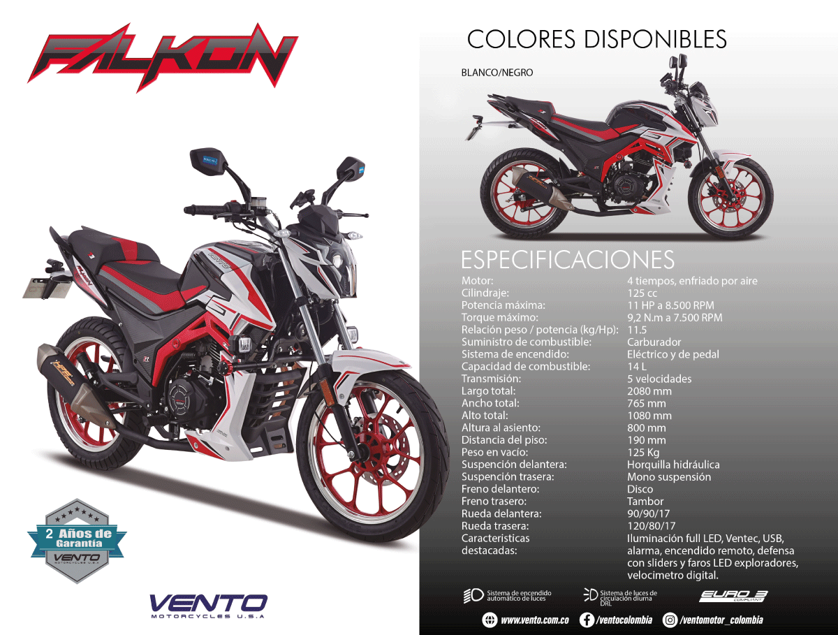 Falkon 125 – Vento Motorcycles U.S.A │Colombia