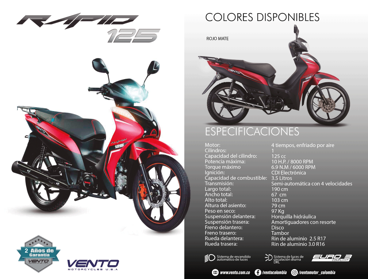 Rapid 125 – Vento Motorcycles U.S.A │Colombia