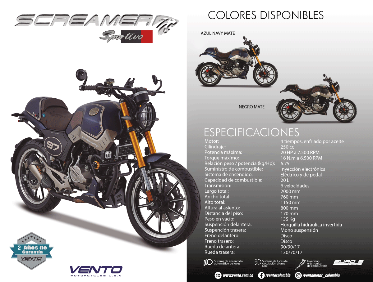 Screamer Sportivo 250 – Vento Motorcycles U.S.A │Colombia